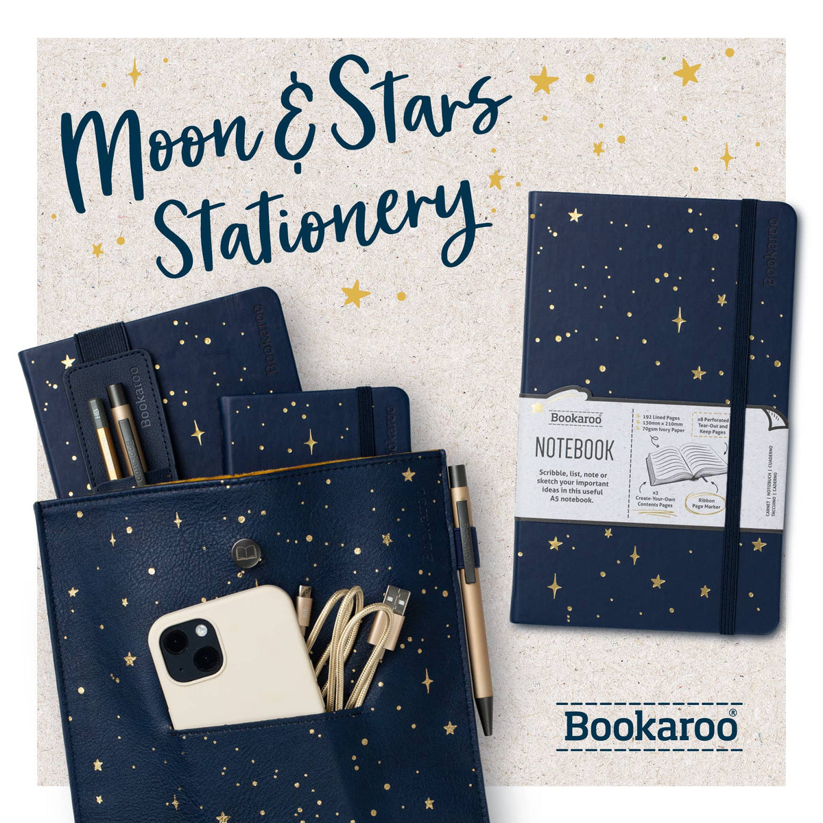 Bookaroo Moon & Stars Stationery – Pretty Good Co.