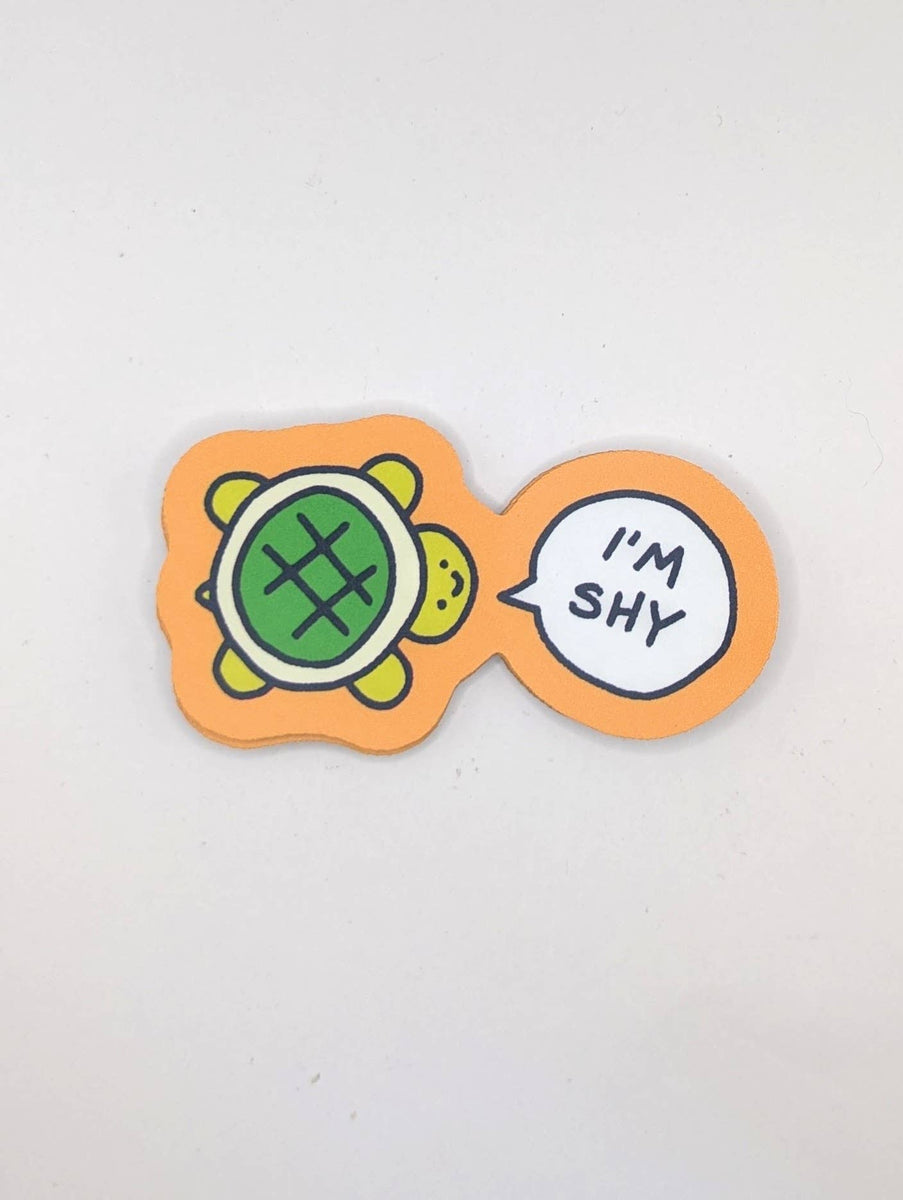 “I’m Shy” Turtle Sticker – Cute Vinyl Waterproof Sticker – Pretty Good Co.