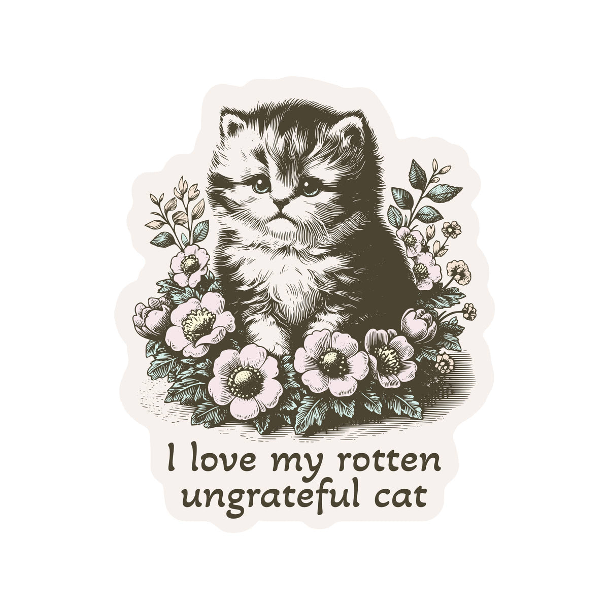 Rotten Kitty Cat Feline Cute High Quality Vinyl Sticker – Pretty Good Co.