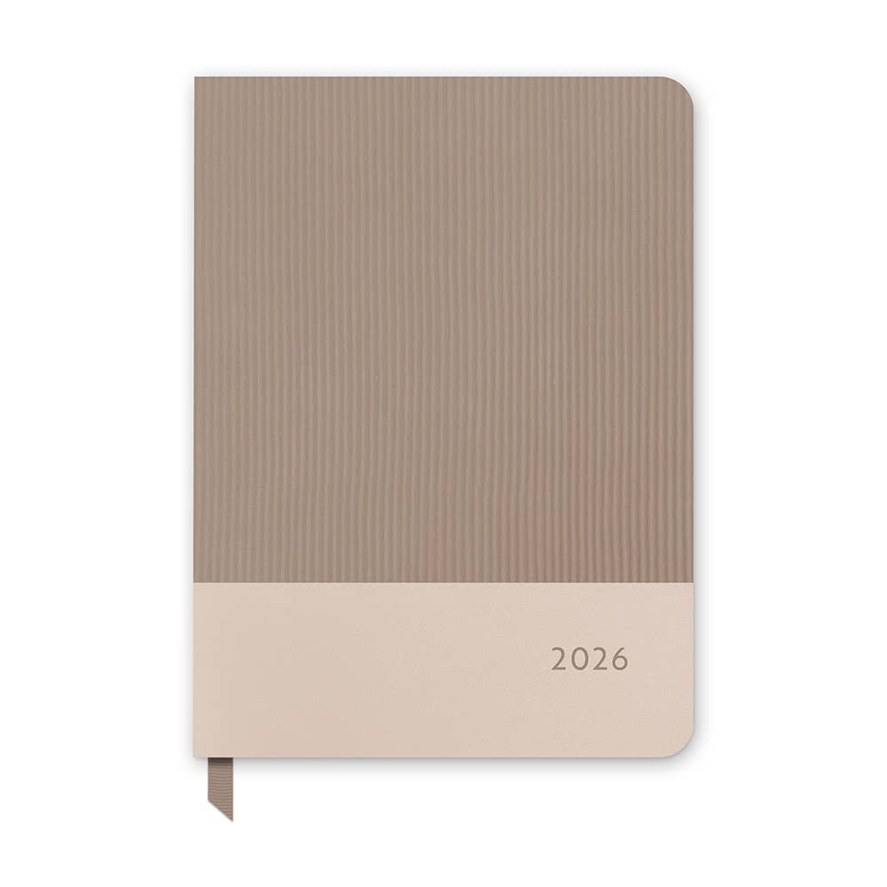 2026 Desert Taupe Large Dual-Textured Planner – Pretty Good Co.