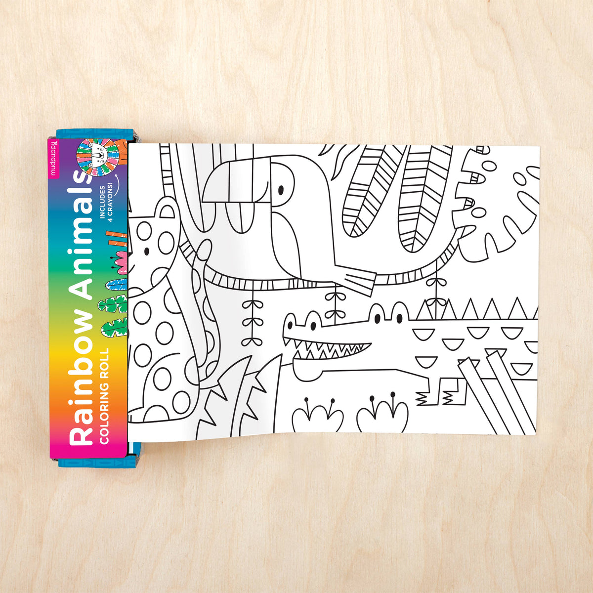 Rainbow Animals Mini Coloring Roll – Pretty Good Co.