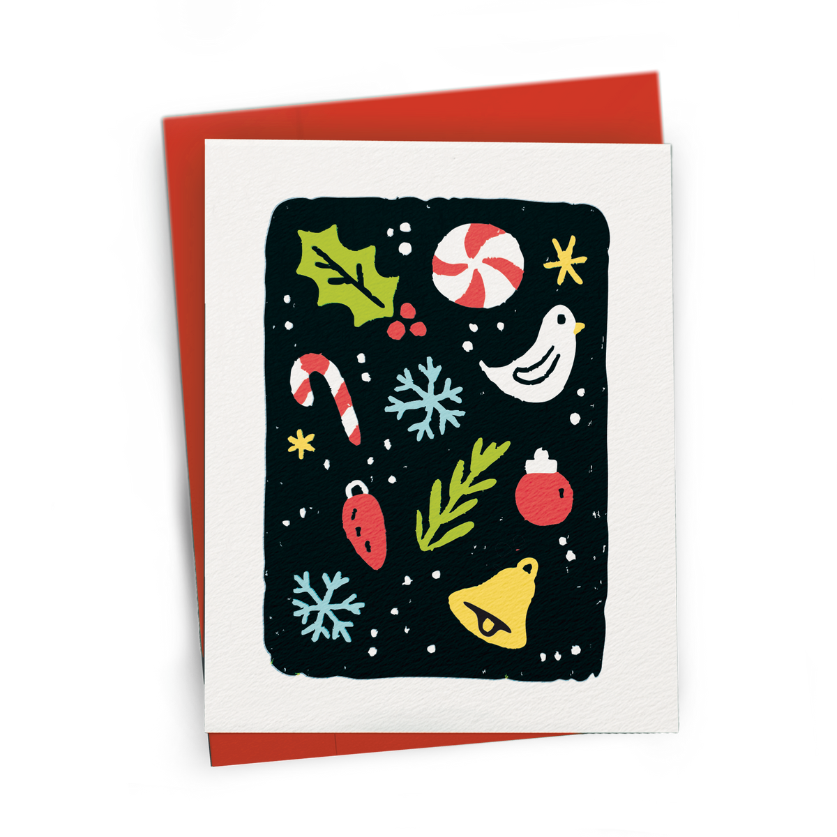 Christmas Icons Holiday Doodle - A2 Greeting Card – Pretty Good Co.